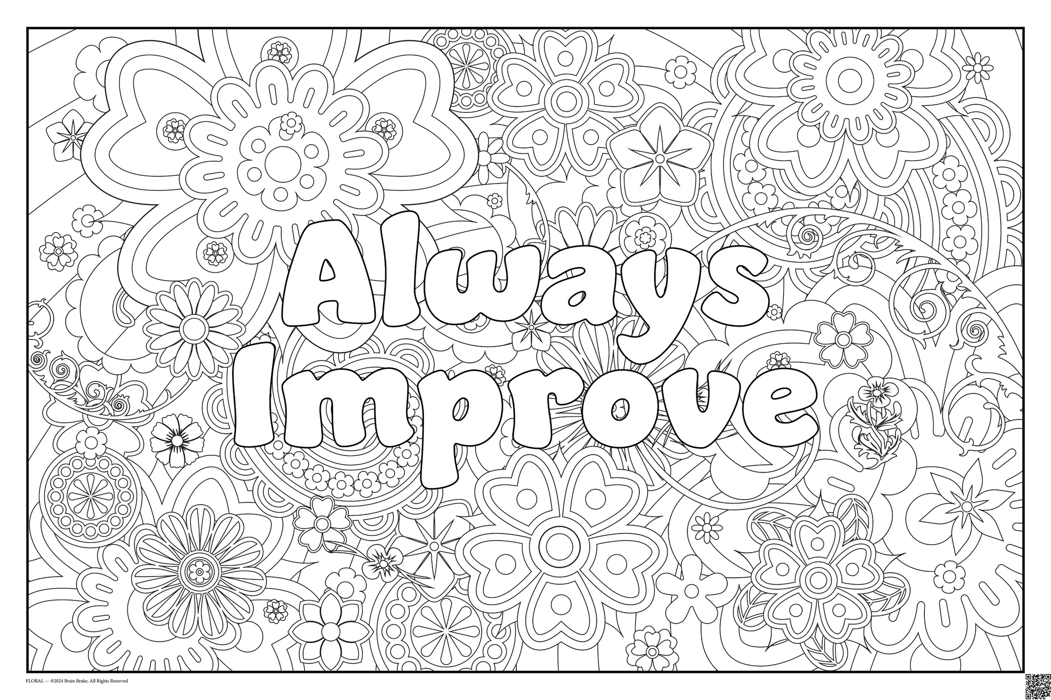 Always Improve: coloring poster available in several themes and 3 size ...